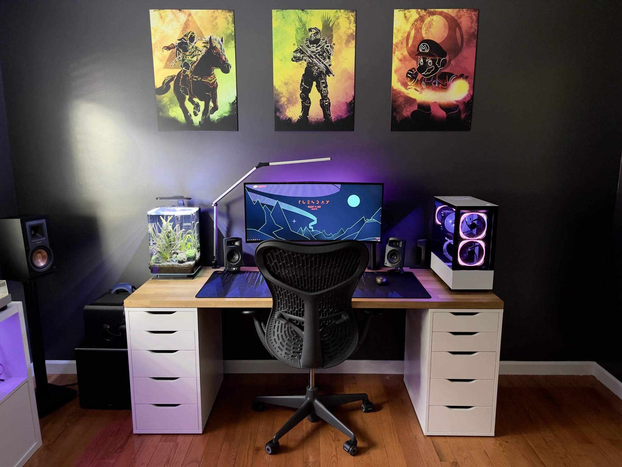 Gaming Desk with Storage Boxes – Vortex Living